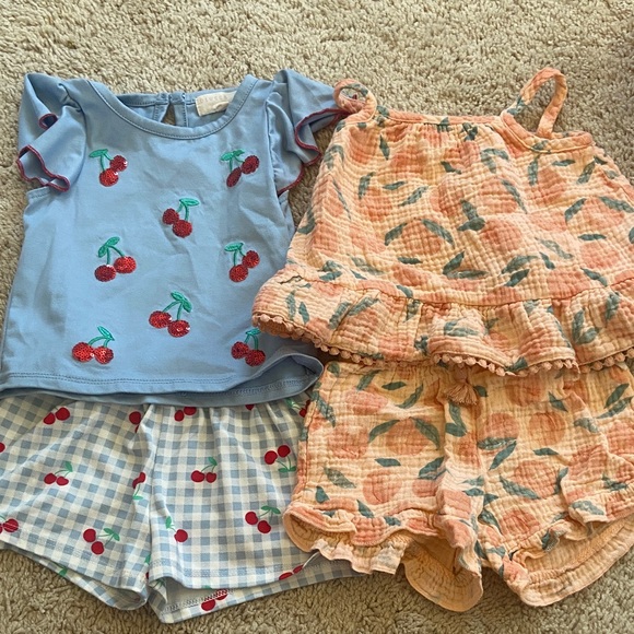 Matching Sets | Cherry And Peach Themed Kids Outfit Set | Poshmark